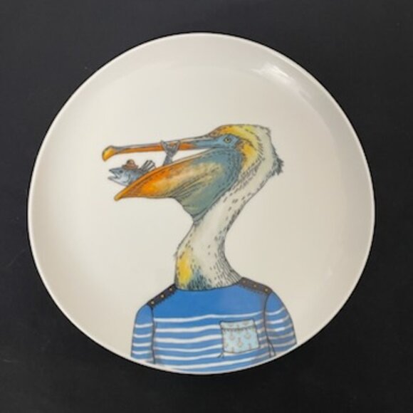 Dining | West Elm Rachel Kozlowski Dapper Animal Pelican Fish Plate ...